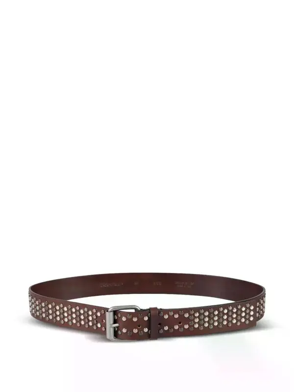 DONDUP Studded Leather Belt - Brown