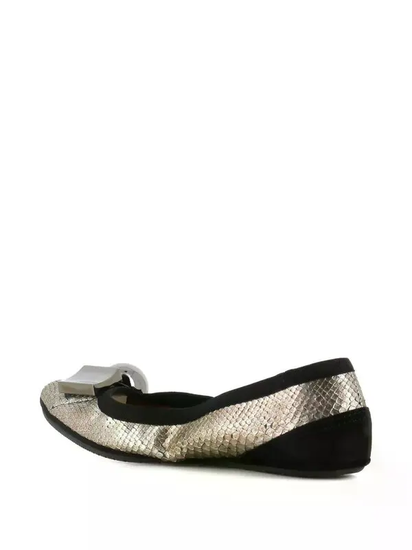 DOVE NUOTANO GLI SQUALI Embellished Ballet Flats - Silver