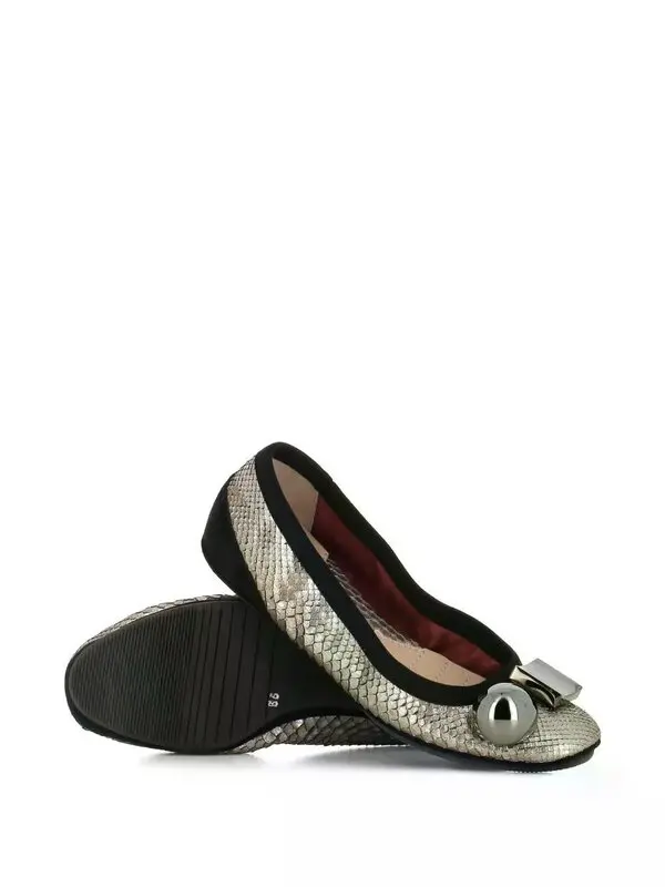 DOVE NUOTANO GLI SQUALI Embellished Ballet Flats - Silver