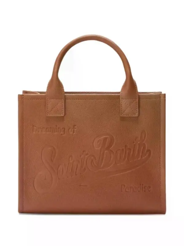 MC2 SAINT BARTH Mini Embossed Top Handle Tote Bag - Brown