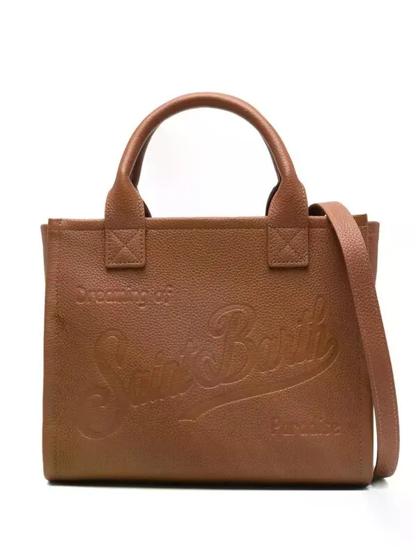 MC2 SAINT BARTH Medium Logo-embossed Grained-leather Tote Bag