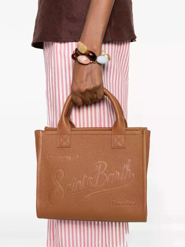 MC2 SAINT BARTH Medium Logo-embossed Grained-leather Tote Bag