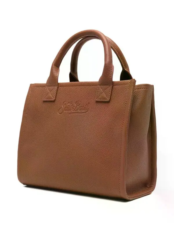 MC2 SAINT BARTH Medium Logo-embossed Grained-leather Tote Bag