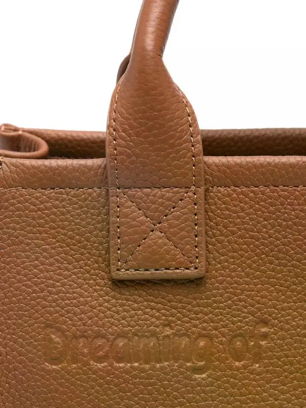MC2 SAINT BARTH Medium Logo-embossed Grained-leather Tote Bag