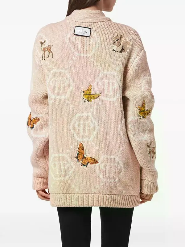 Philipp Plein Embroidered Cardigan - Neutrals