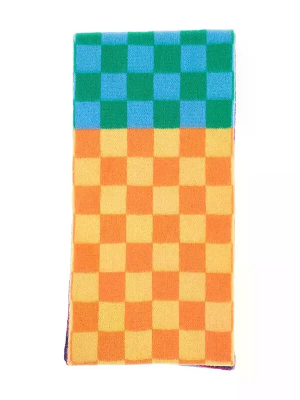 Howlin' Cosmic Checkerboard-pattern Scarf - Orange