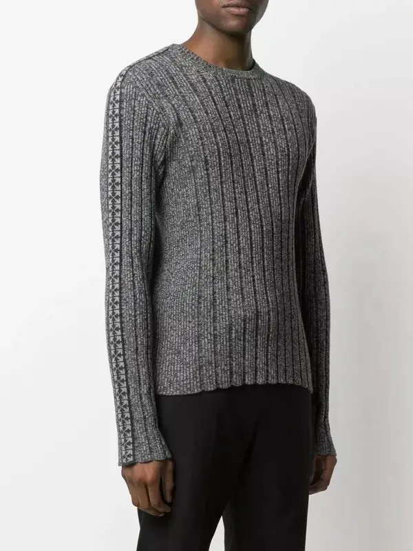 Off-White Cotton-wool Blend Ribbed Knit Jumper