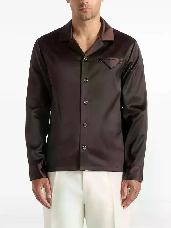 Manière De Voir Constant Satin Shirt - Brown