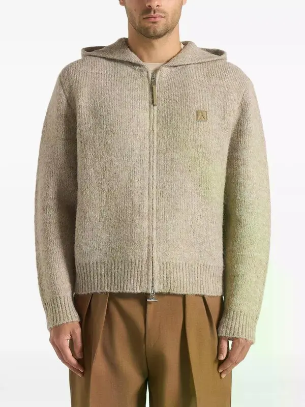 Manière De Voir Brushed Wool Zip-fastening Hoodie - Neutrals