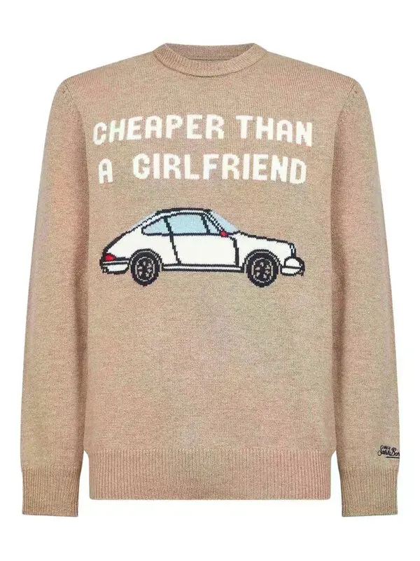 MC2 SAINT BARTH Car-motif Crew-neck Sweater - Neutrals