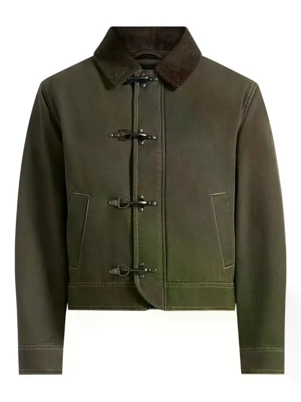 Manière De Voir Olive Gabardine Jacket With Clasp Detail