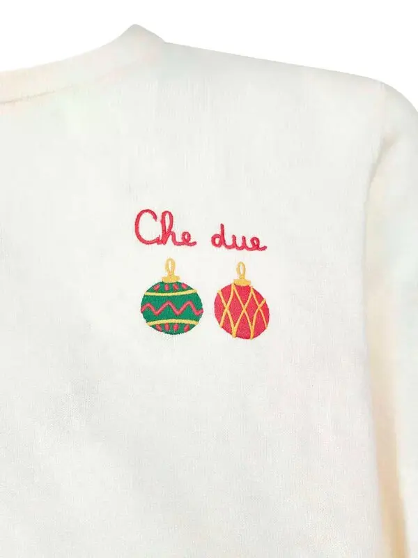 MC2 SAINT BARTH Crew-neck Sweater With Embroidered Details - Neutrals