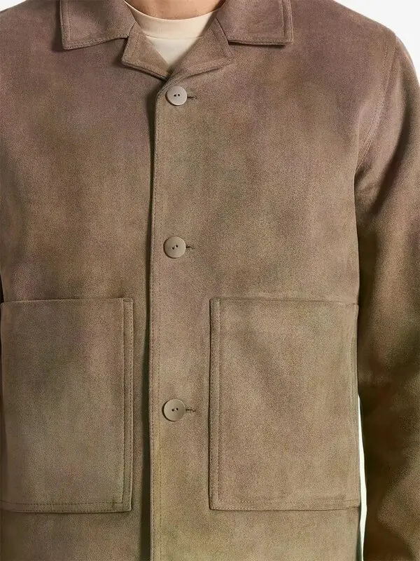 Manière De Voir Suede-effect Revere Collar Jacket - Neutrals