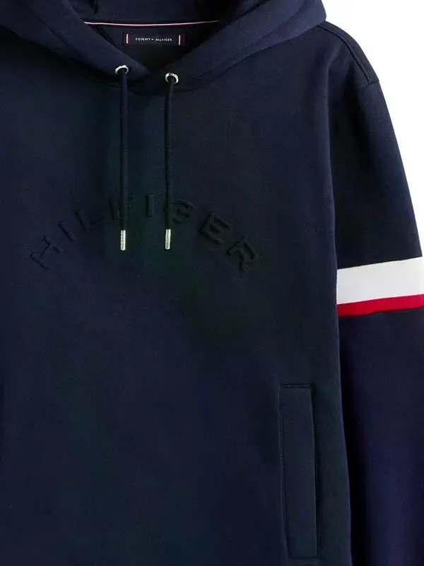 Tommy Hilfiger Logo Hoodie With Sleeve Stripe