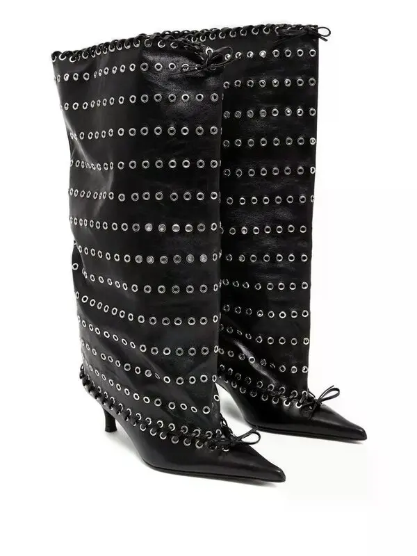 AUGUST BARRON 60mm Eyelet Pointed-toe Boots