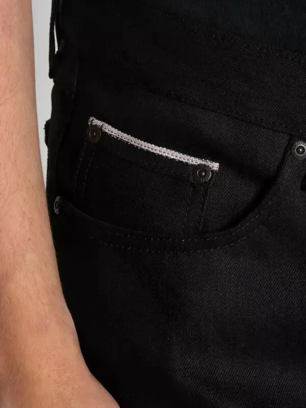 Naked & Famous Denim True Guy Jeans With Cuffed Hem - Black