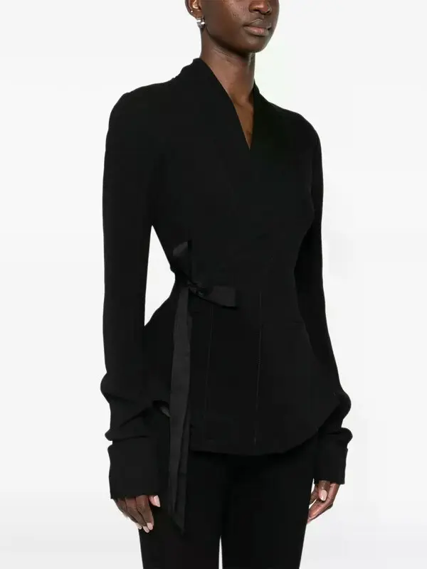 Rick Owens Wool Wrap Jacket - Black