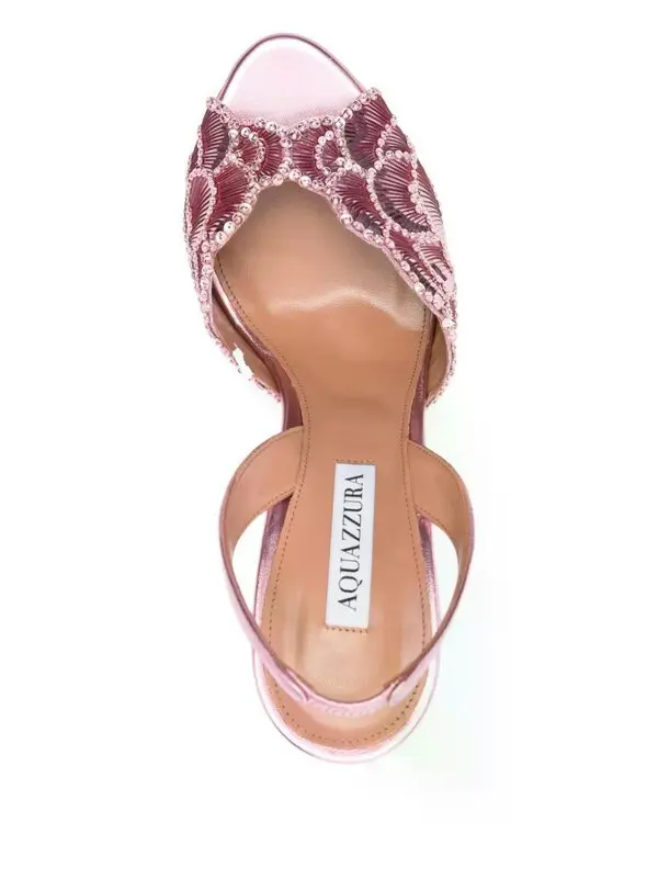 AQUAZZURA 100mm Embroidered Sandals