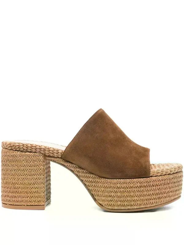 GIANVITO ROSSI Platform Suede Mule Sandals