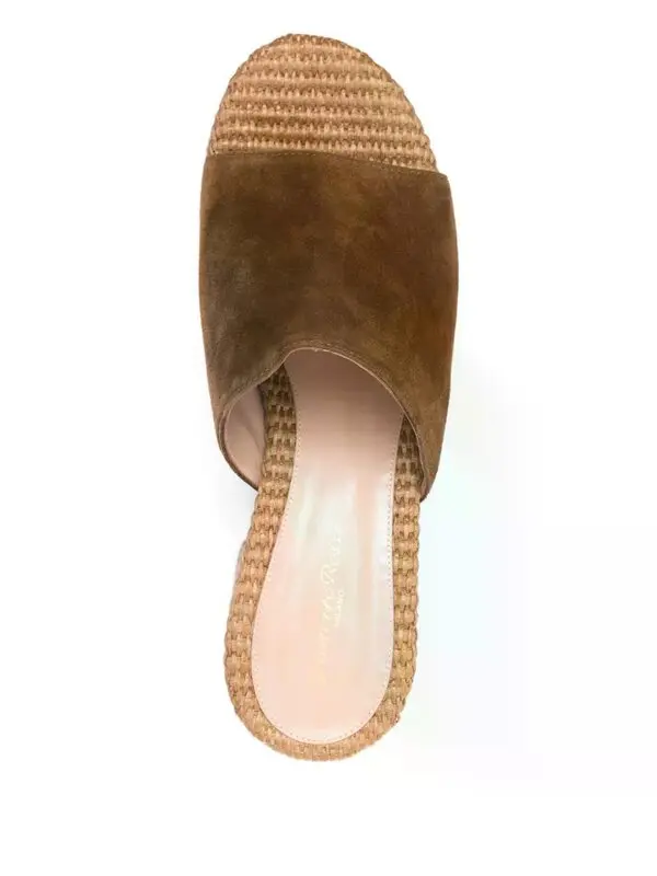 GIANVITO ROSSI Platform Suede Mule Sandals