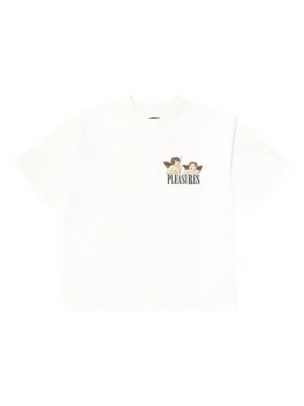 PLEASURES Embroidered Short-sleeve T-shirt - White