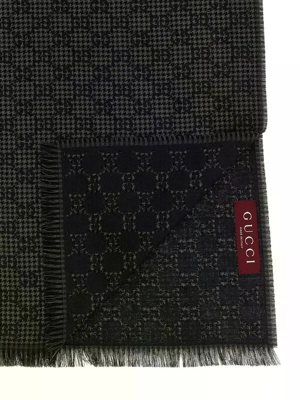 Gucci Gg Jacquard Fringed Scarf