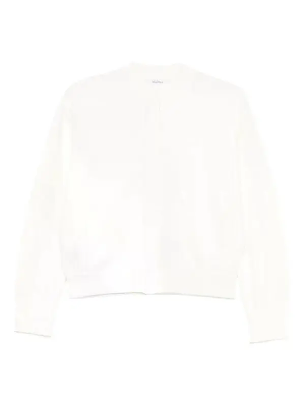 Max Mara Round-neck Virgin Wool Cardigan - White