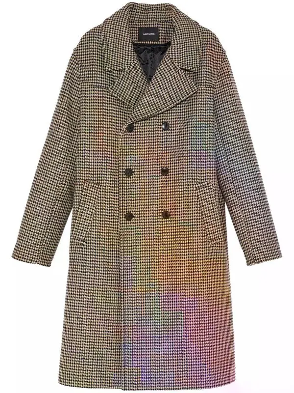 YVES SALOMON Houndstooth Double-breasted Coat