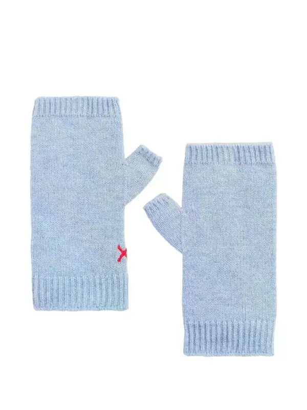Chinti & Parker Ribbed Fingerless Gloves - Blue