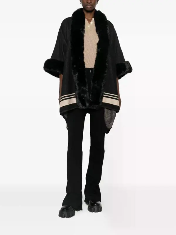 BLUGIRL Fur-trimmed Striped Coat