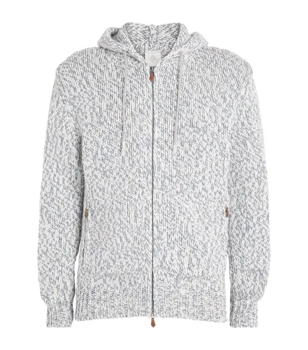 Eleventy Hooded Zip-up Knit Sweater