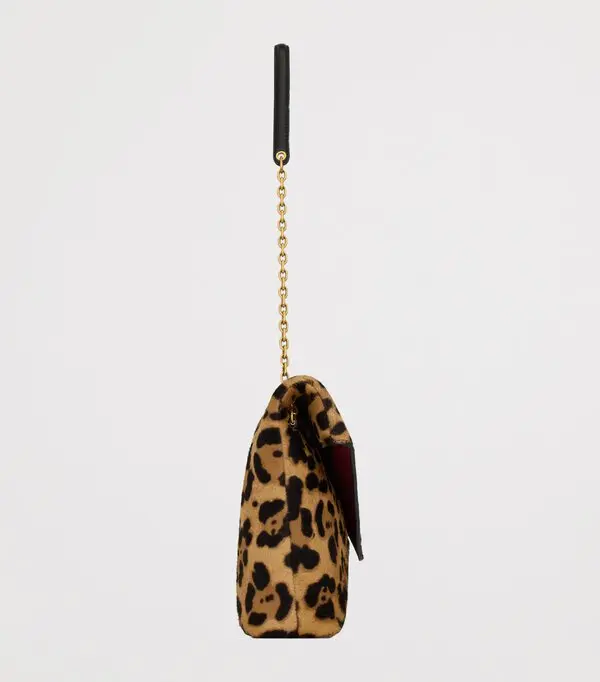 Saint Laurent Cassandre Envelope Leopard Chain Wallet