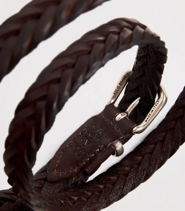 Eleventy Leather Braided Belt