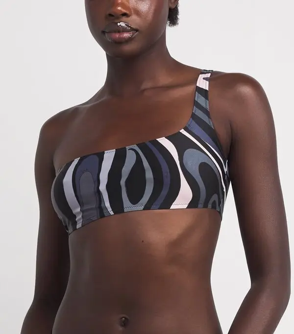 Emilio Pucci One-shoulder Printed Bikini Top