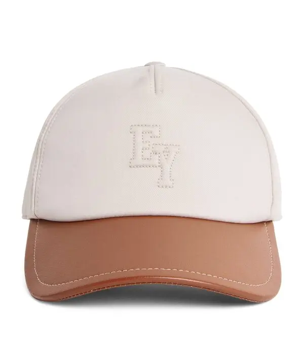 Eleventy Silk-panel Baseball Cap - Beige
