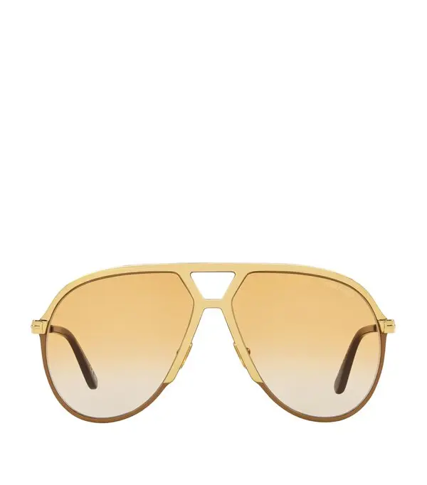 TOM FORD Metal Aviator Sunglasses - Gold