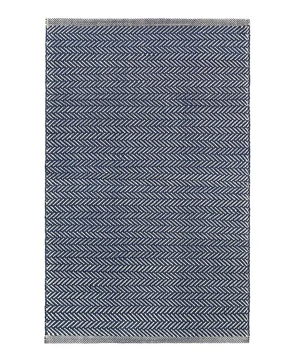 DASH & ALBERT Dash Albert Annie Selke Da389 Herringbone Indoor/outdoor Area Rug, 5'0x8'0 - Navy/ivory