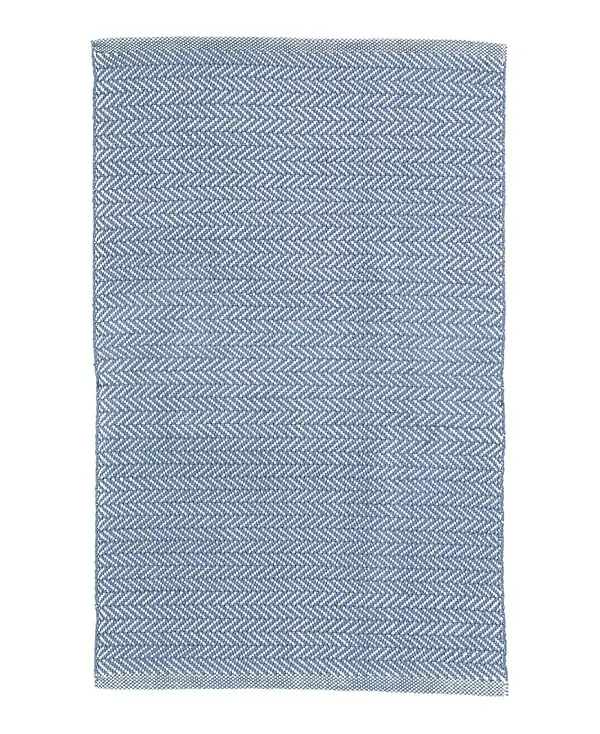 DASH & ALBERT BY ANNIE SELKE Dash Albert Annie Selke Da395 Herringbone Indoor/outdoor Area Rug, 9'0x12'0 - Blue/ivory