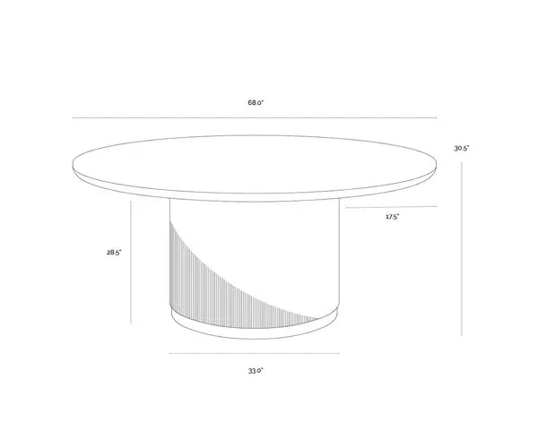 SUNPAN Kalla Round Dining Table, 68