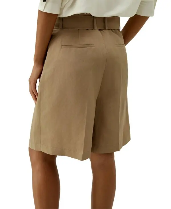 Lilysilk Silk-linen Blend Bermuda Shorts - Oak