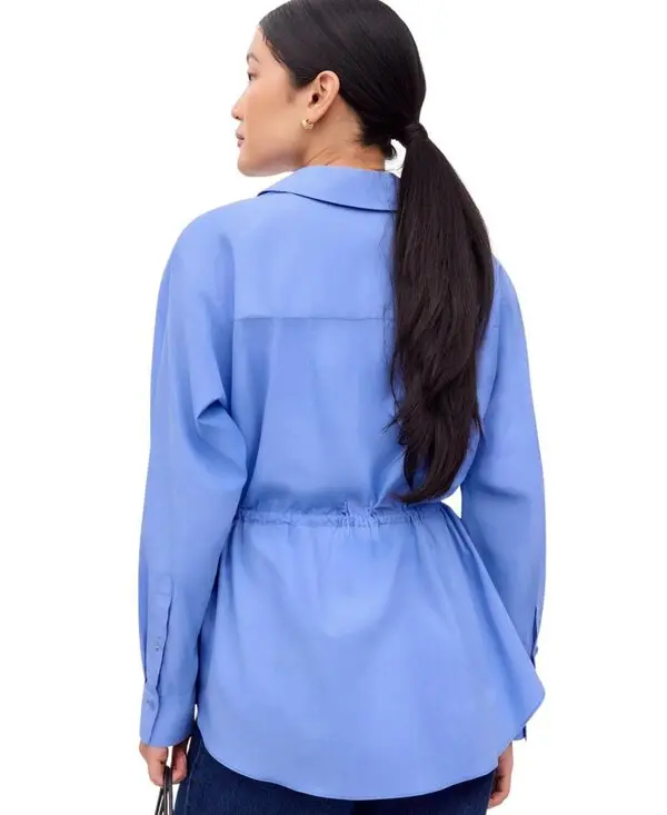 RO&ZO Stripe Long Sleeve Channel Waist Shirt