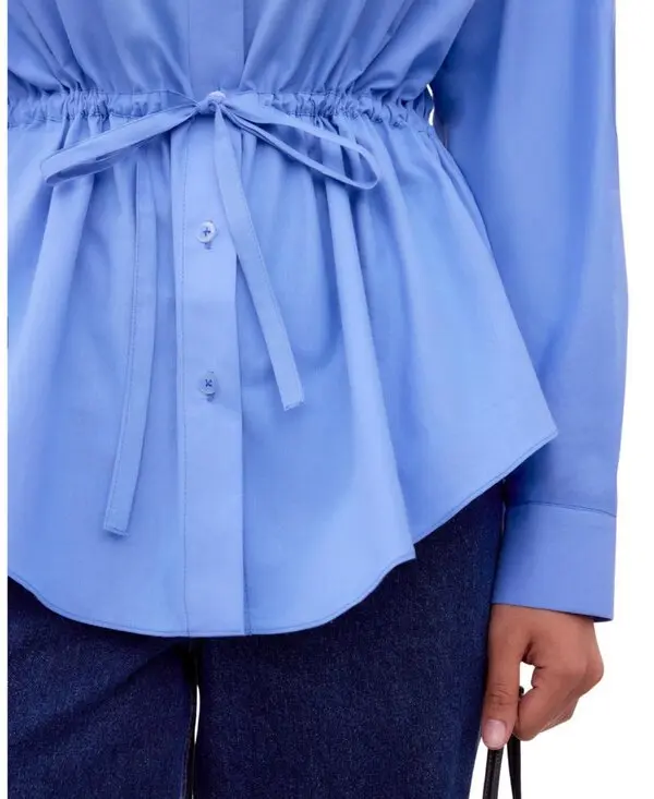 RO&ZO Stripe Long Sleeve Channel Waist Shirt