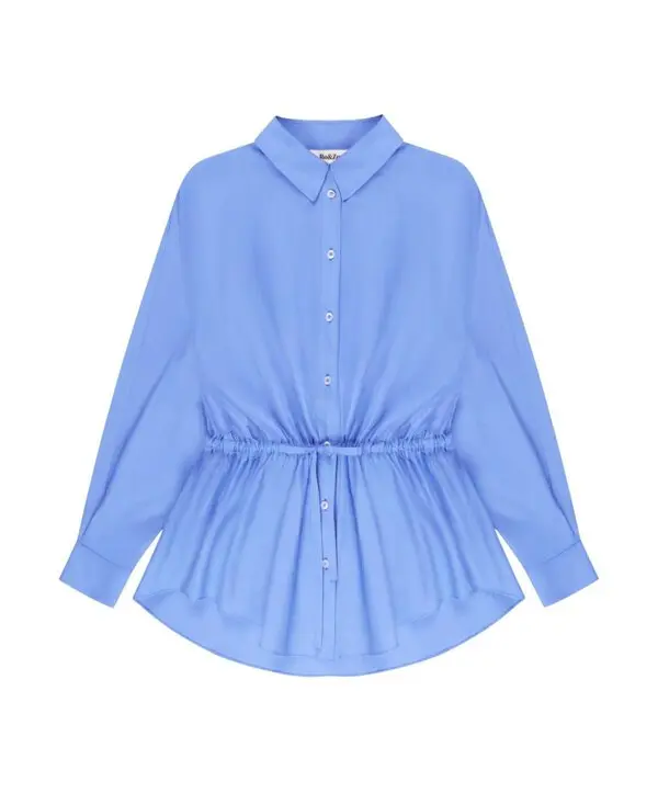 RO&ZO Stripe Long Sleeve Channel Waist Shirt