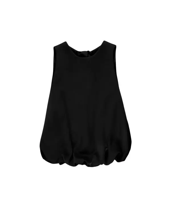 RO & ZO Sleeveless Bubble Hem Top - Black