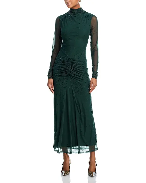 knee length dresses for ladies Rent Bec & Bridge Steele Blue Indra Satin Maxi Dress main image 1