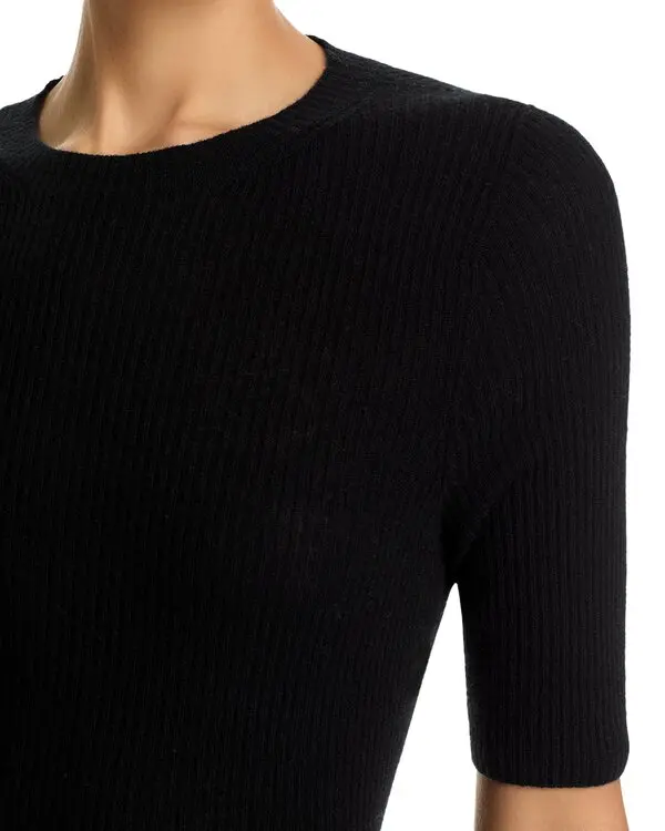 Fabiana Filippi Wool Blend Ribbed Elbow Sleeve Sweater - Nero
