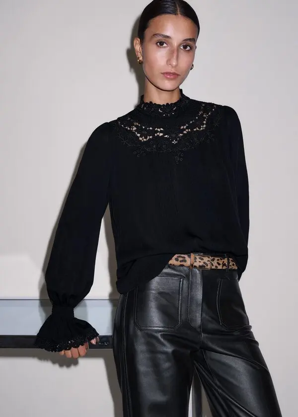 ME+EM Leather Boot-cut Trousers