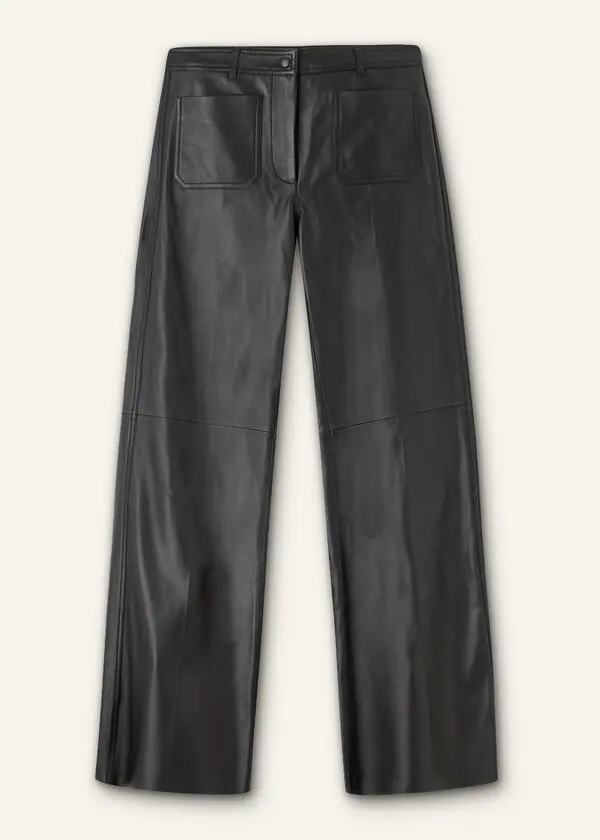ME+EM Leather Boot-cut Trousers
