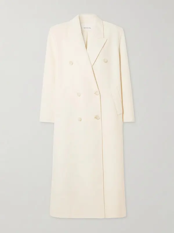 THE FRANKIE SHOP Gaia Double-breasted Wool-blend Coat - Neutrals