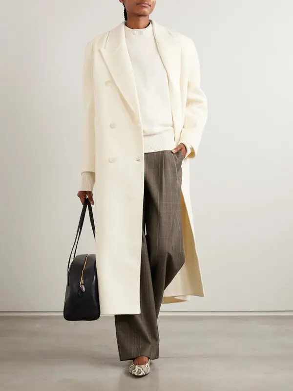 THE FRANKIE SHOP Gaia Double-breasted Wool-blend Coat - Neutrals